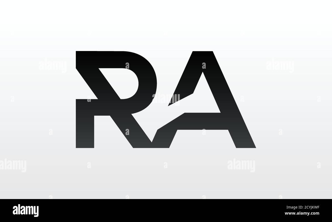 Initial ra letter logo with creative modern business typography vector ...