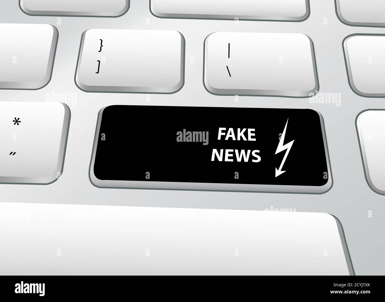 Fake News Concept. PC keyboard with black button with white inscription ...
