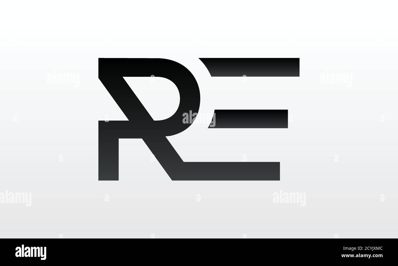 Initial re letter logo with creative modern business typography vector template. Creative letter ...