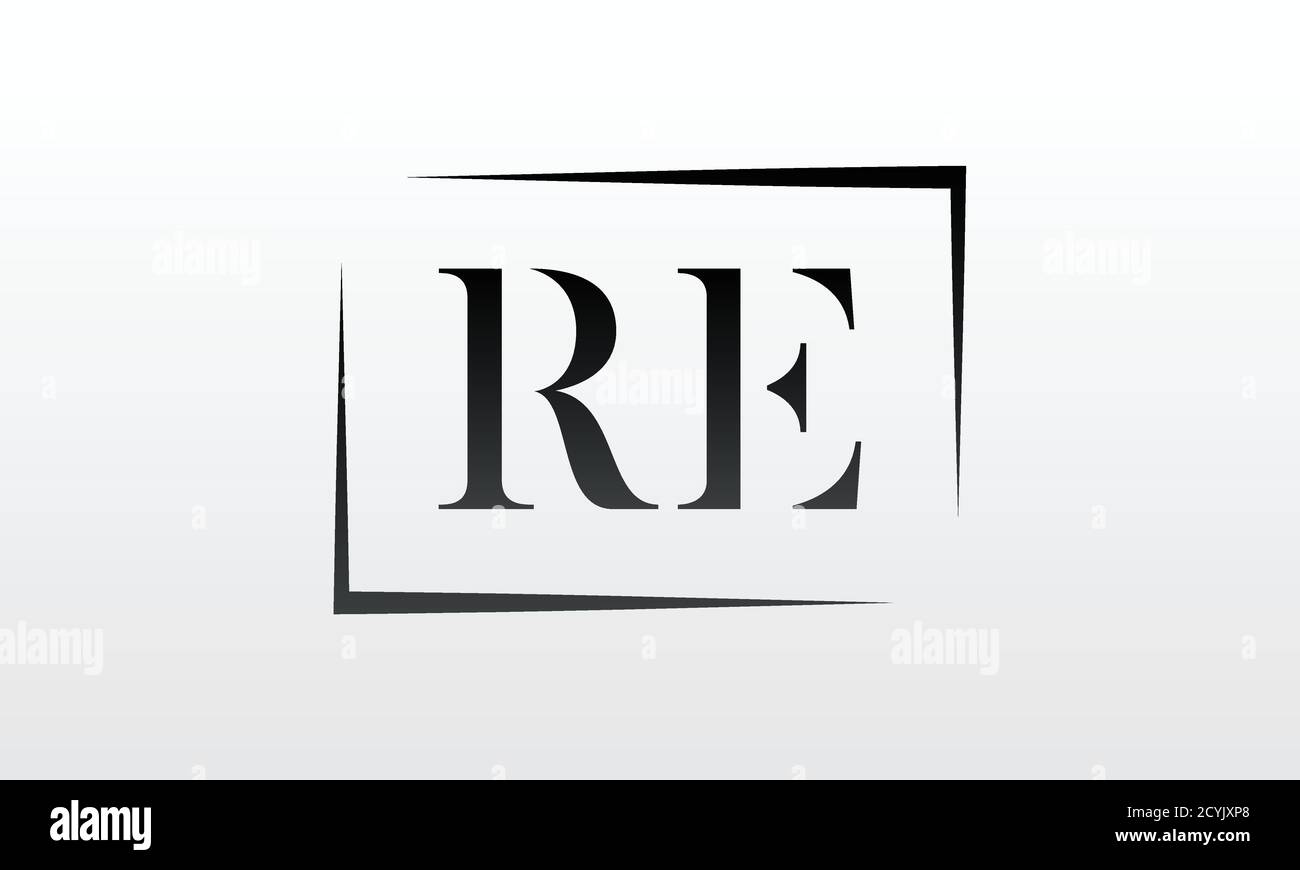 Initial re letter logo with creative modern business typography vector template. Creative letter ...