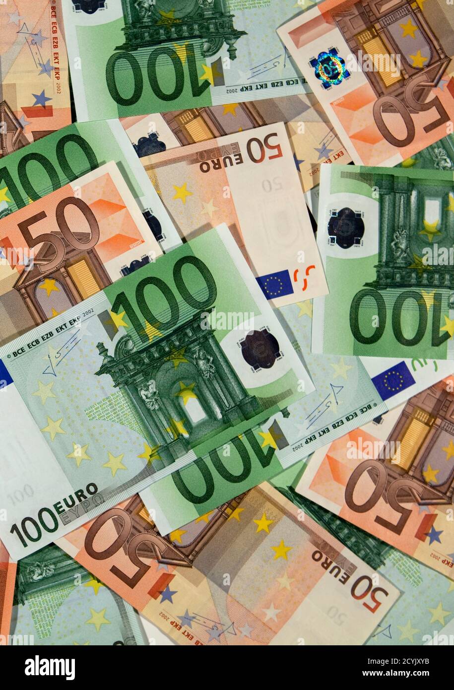 Euros Money, 50 and 100 Bank Notes Stock Photo - Alamy