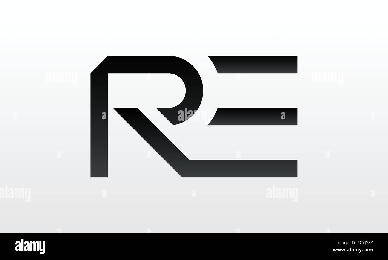 Initial re letter logo with creative modern business typography vector template. Creative letter ...