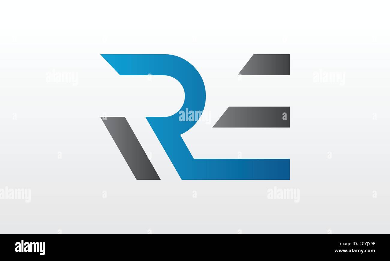 Initial re letter logo with creative modern business typography vector template. Creative letter ...