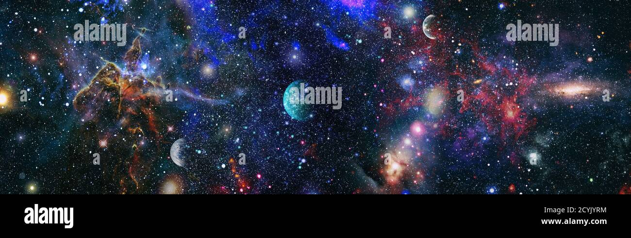 Multicolor outer space. Star field and nebula in deep space many light ...