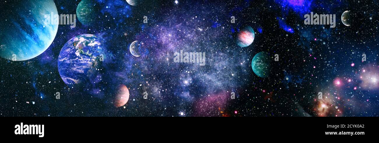 Planet Earth seen from space, planets, stars and galaxies in outer ...