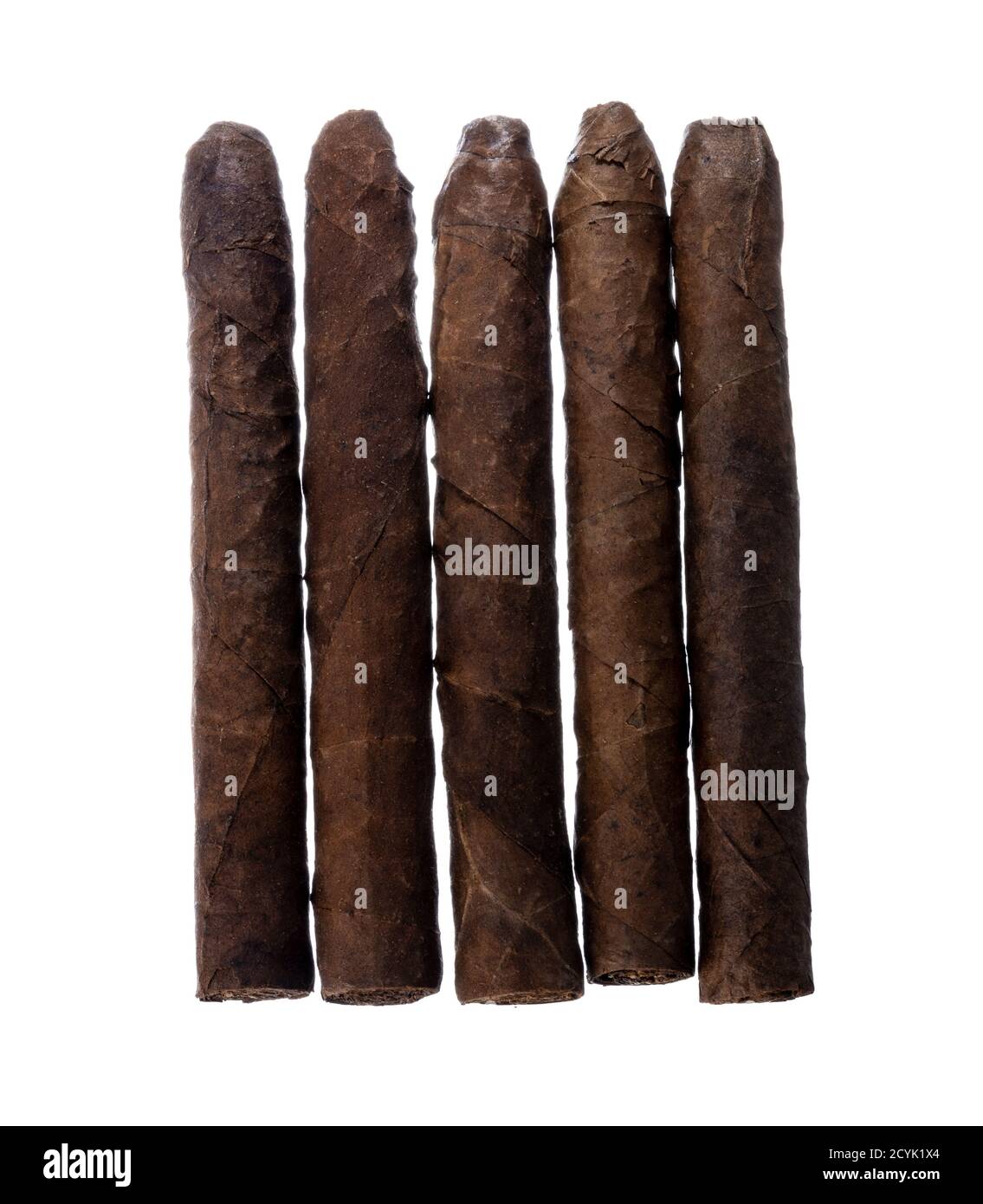 Hand rolled cigars isolated on white background Stock Photo - Alamy