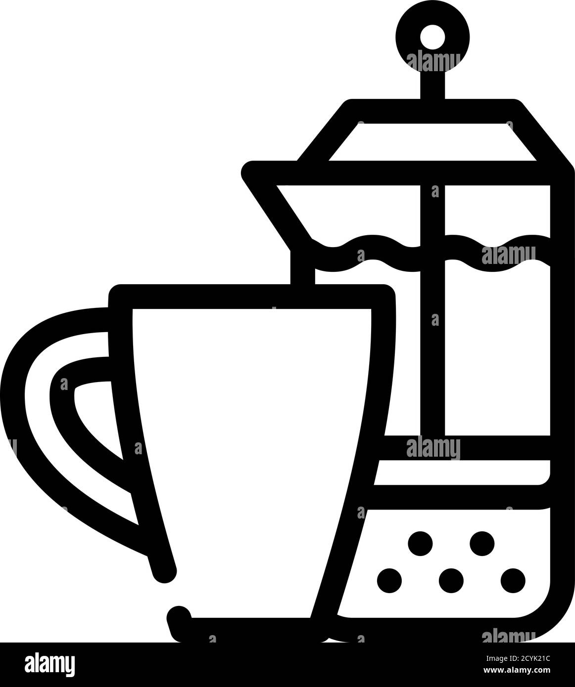 tea cup line icon vector black illustration Stock Vector Image & Art ...