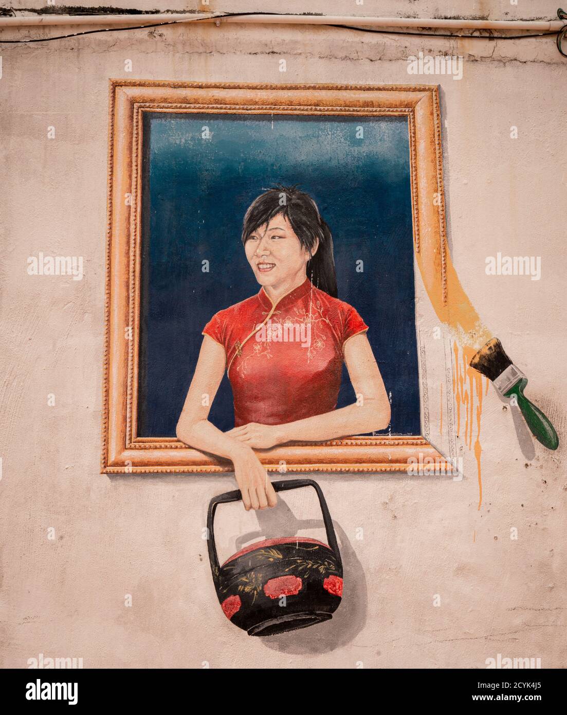 Mural in Malacca, Malaysia Street art on buildings along the Melaka ...