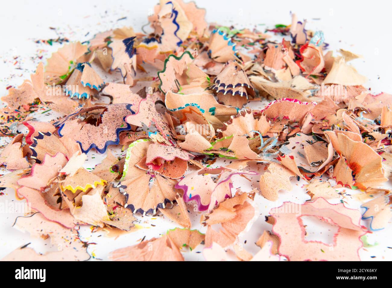 Concept art- Peeling pencil sharpener on white background Stock Photo ...