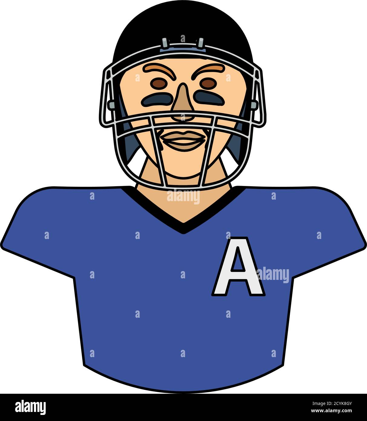 American Football Player Icon. Editable Outline With Color Fill Design ...