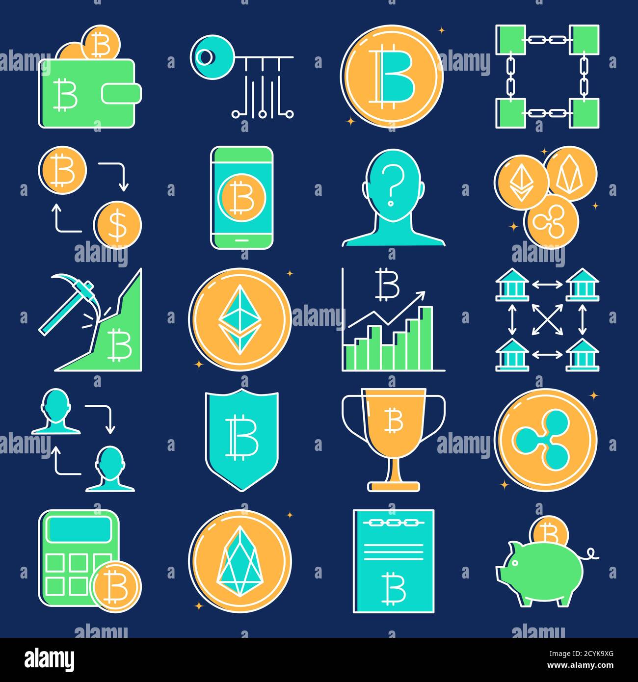 Blockchain transactions symbol Stock Vector Images - Alamy