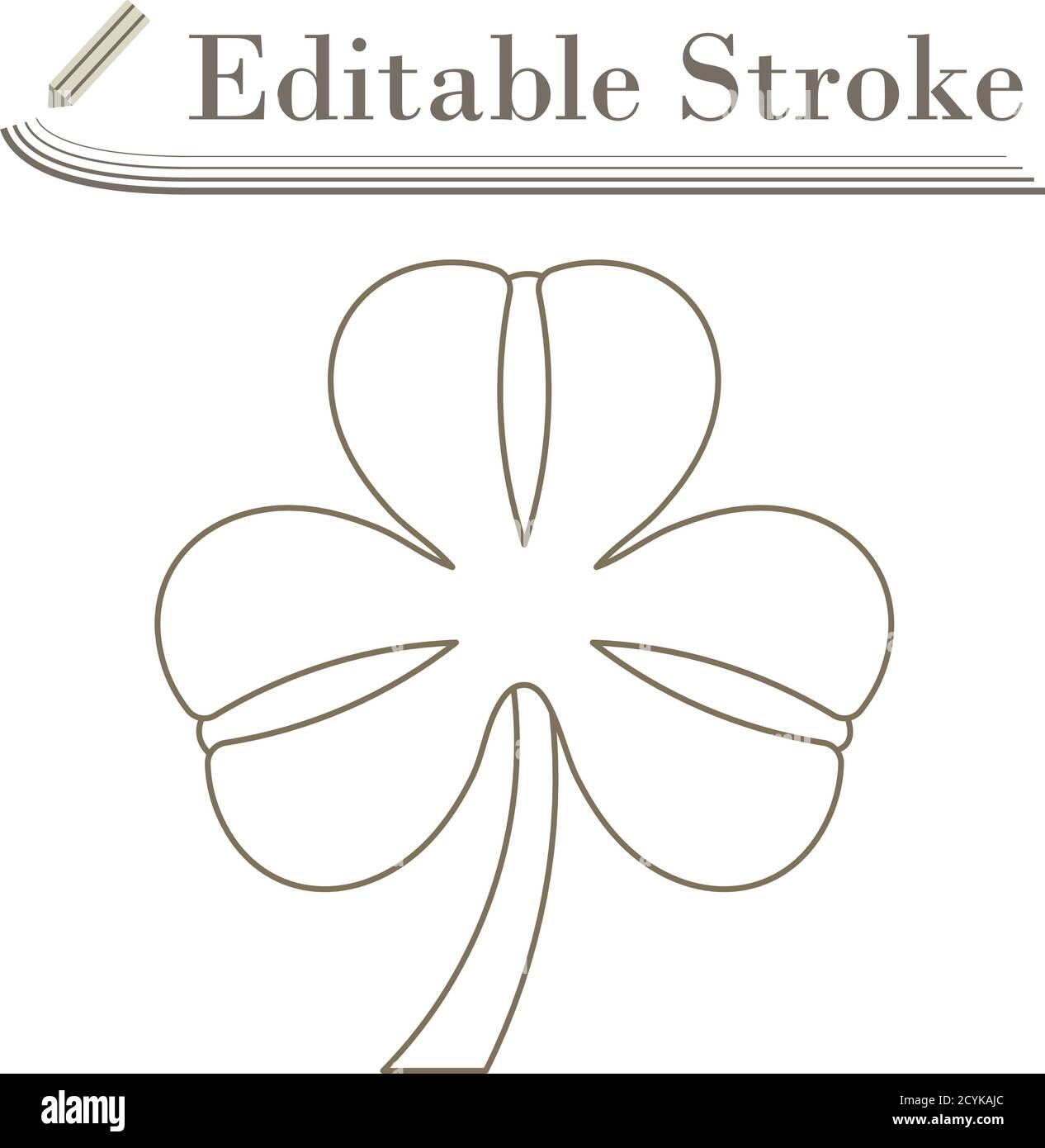 Shamrock Icon. Editable Stroke Simple Design. Vector Illustration Stock ...