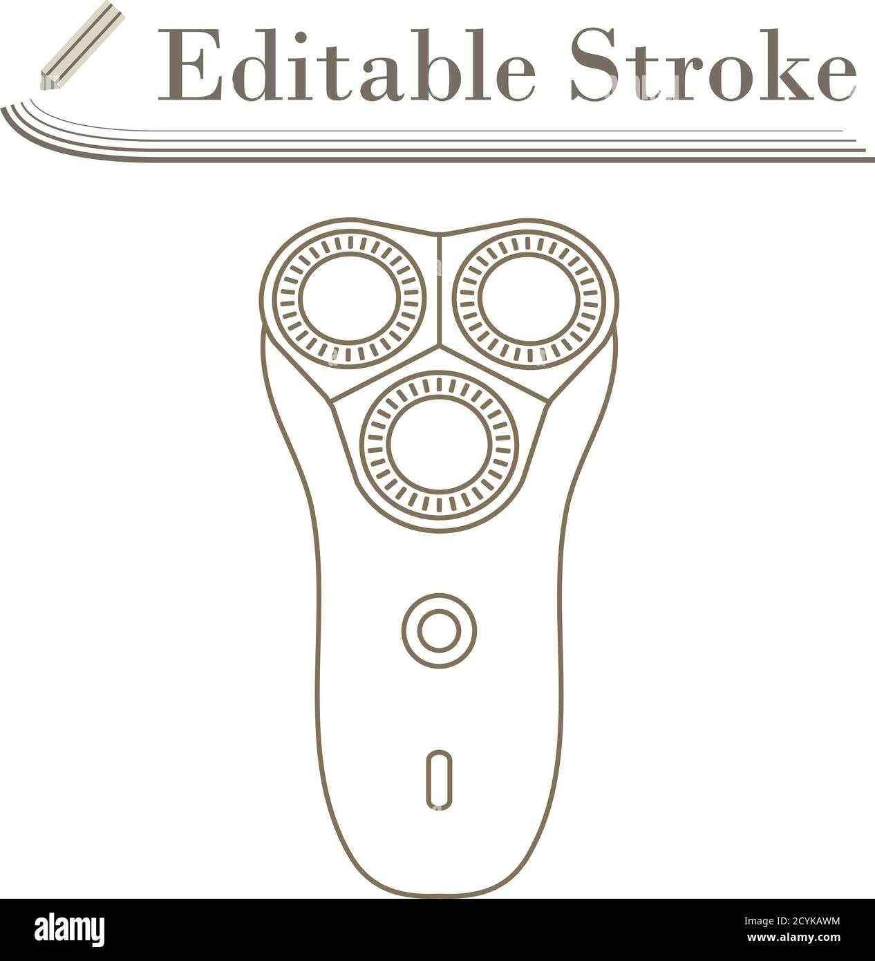 Electric Shaver Icon. Editable Stroke Simple Design. Vector ...