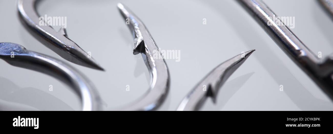 Metal fishing hook for bait fishing closeup Stock Photo - Alamy