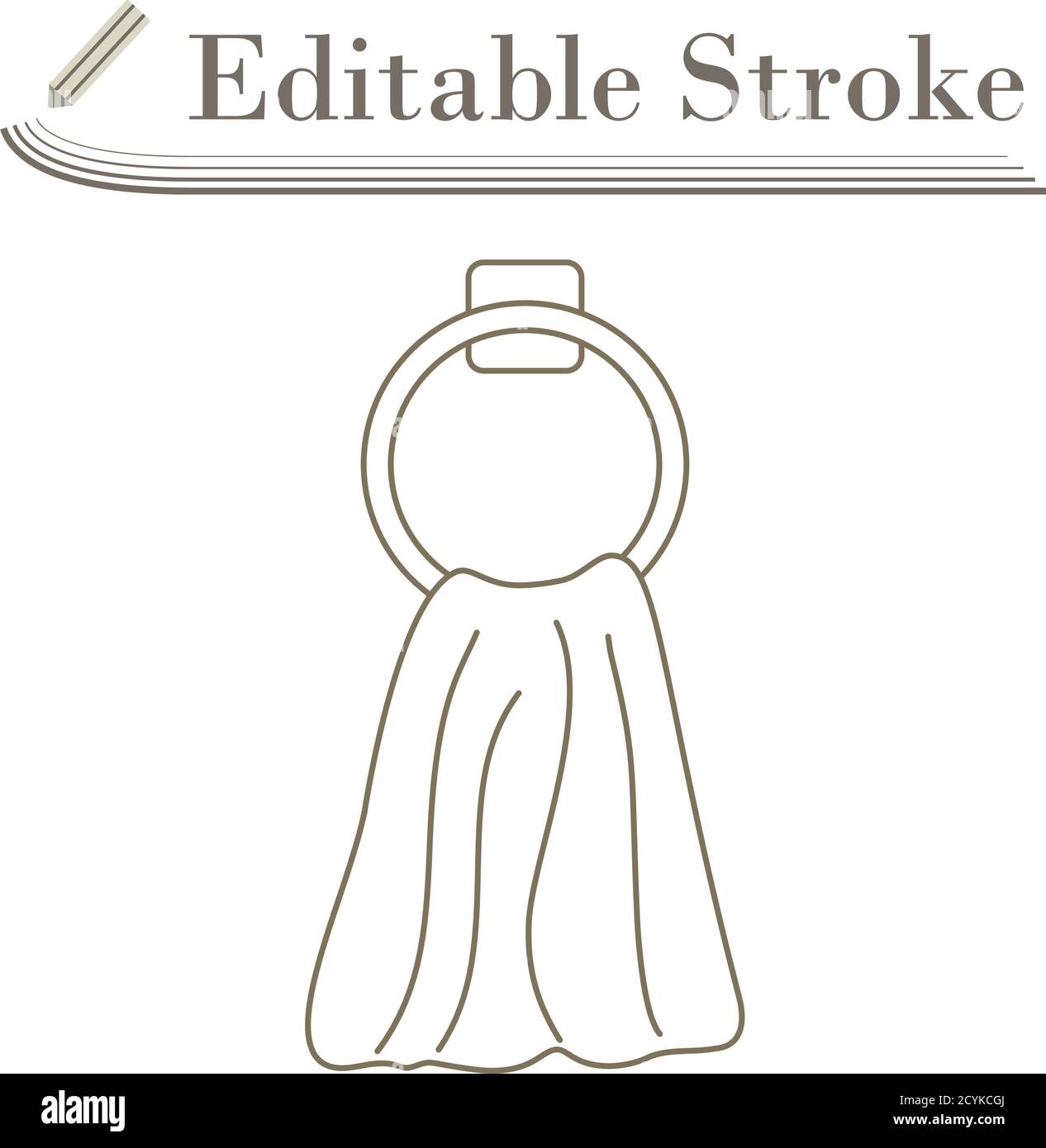 Hand Towel Icon. Editable Stroke Simple Design. Vector Illustration ...