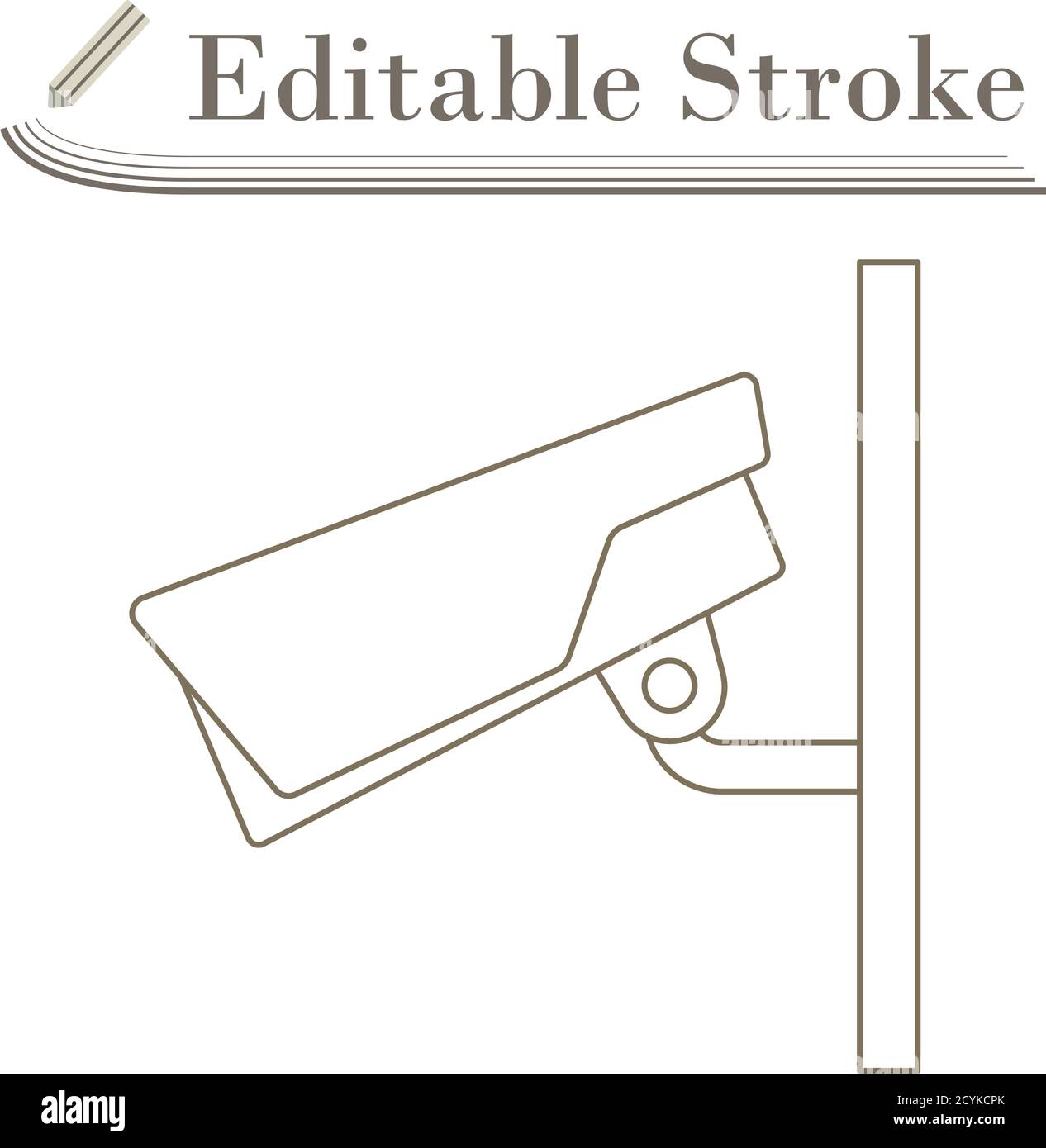 Security Camera Icon. Editable Stroke Simple Design. Vector ...