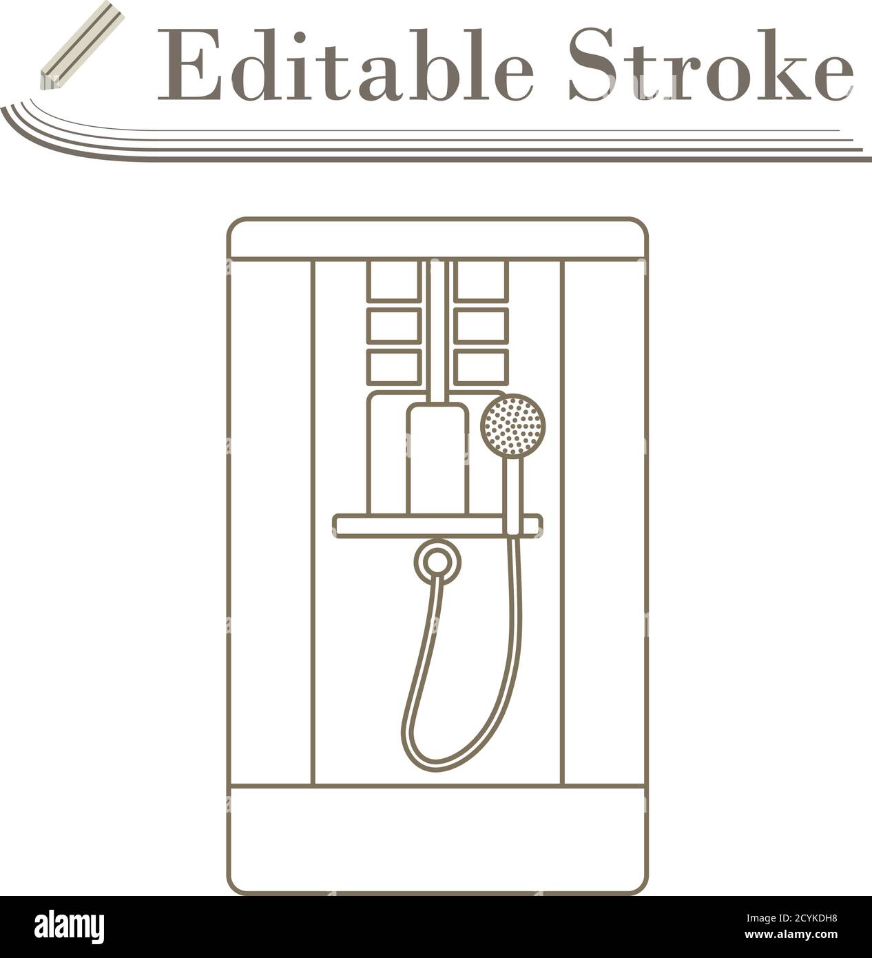 Shower Icon. Editable Stroke Simple Design. Vector Illustration Stock ...