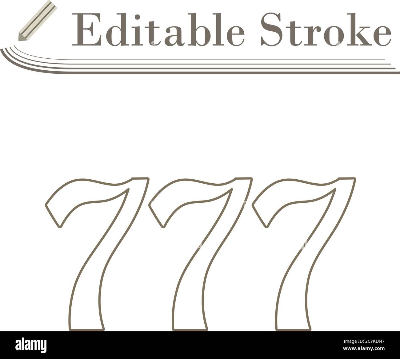 777 Icon. Editable Stroke Simple Design. Vector Illustration Stock ...