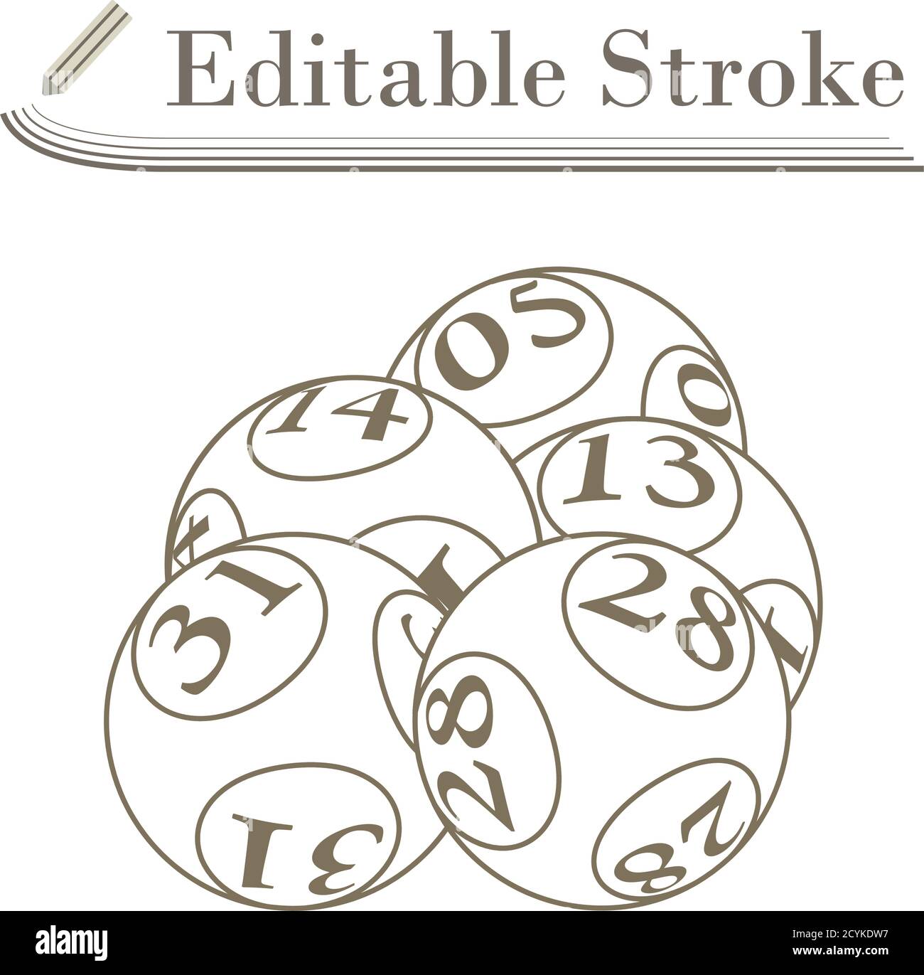 Lotto Balls Icon. Editable Stroke Simple Design. Vector Illustration ...