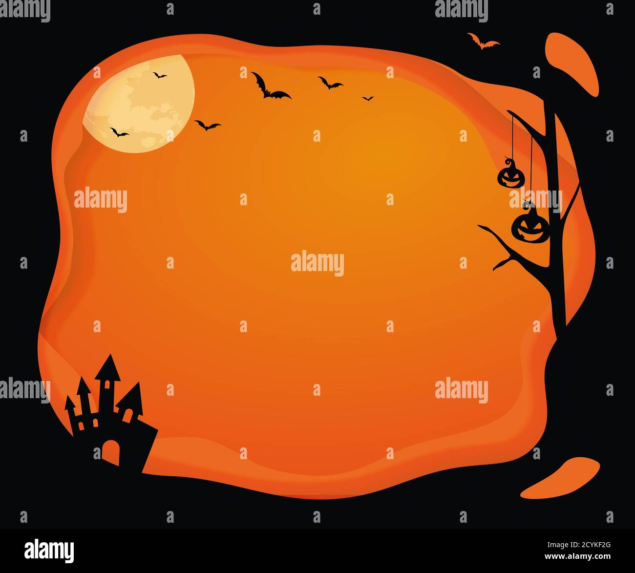 The vector medium rectangle banner size Halloween template background ...