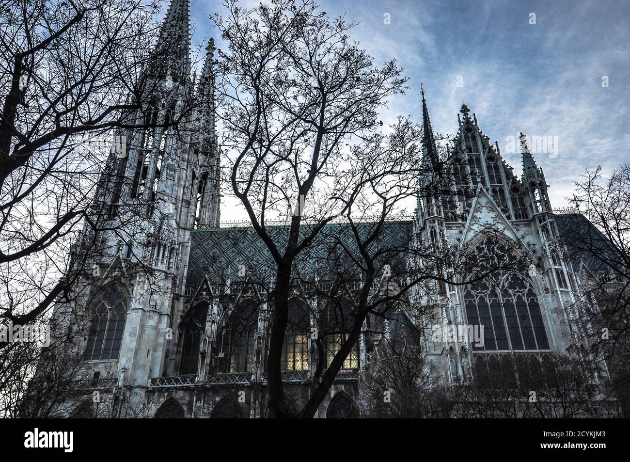 Wien, Austria - Impressive neo-gothic building of Votivkirche, located ...