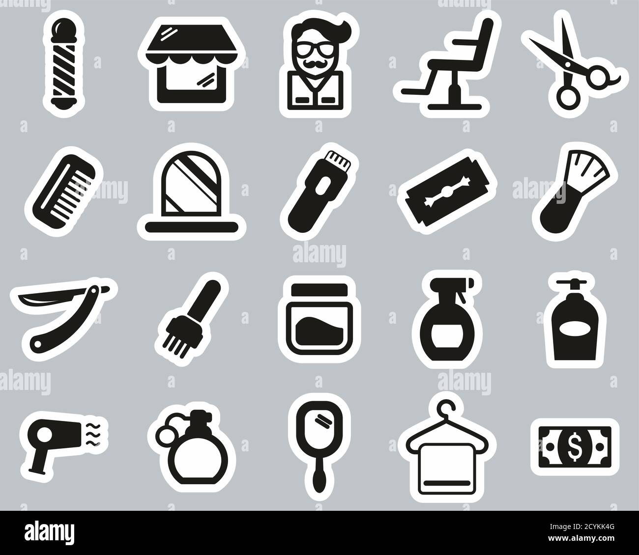 Vintage barber shop tools silhouette Stock Vector Images - Alamy