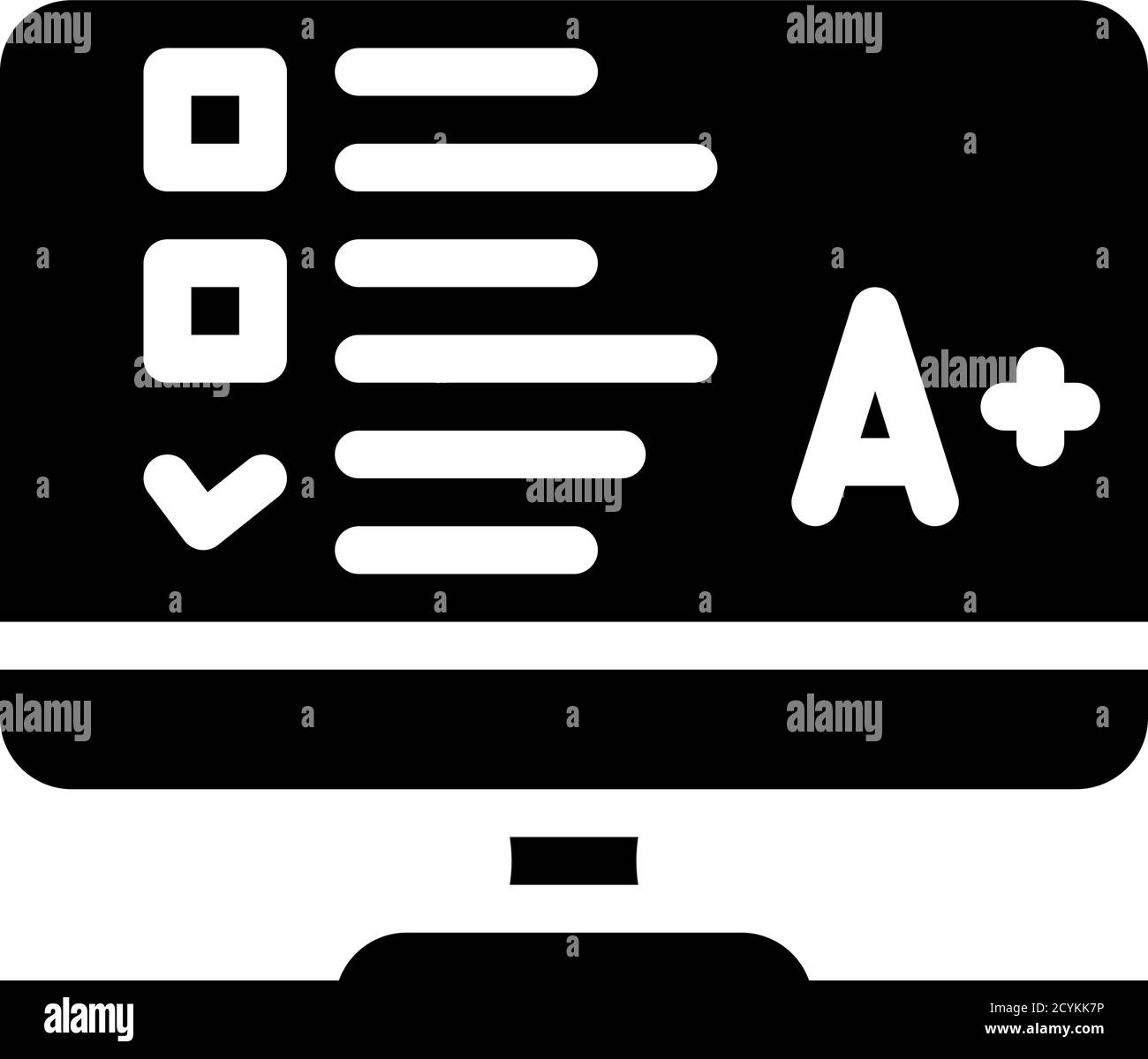 online test glyph icon vector black illustration Stock Vector Image ...