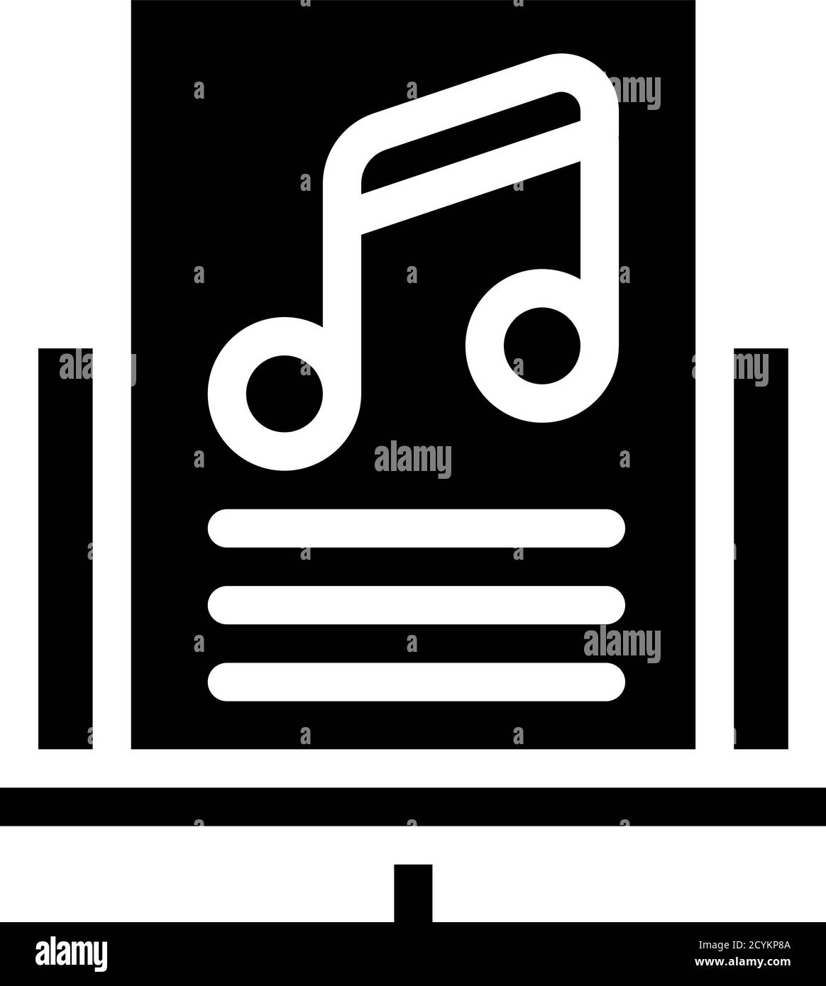music lesson glyph icon vector black illustration Stock Vector Image ...