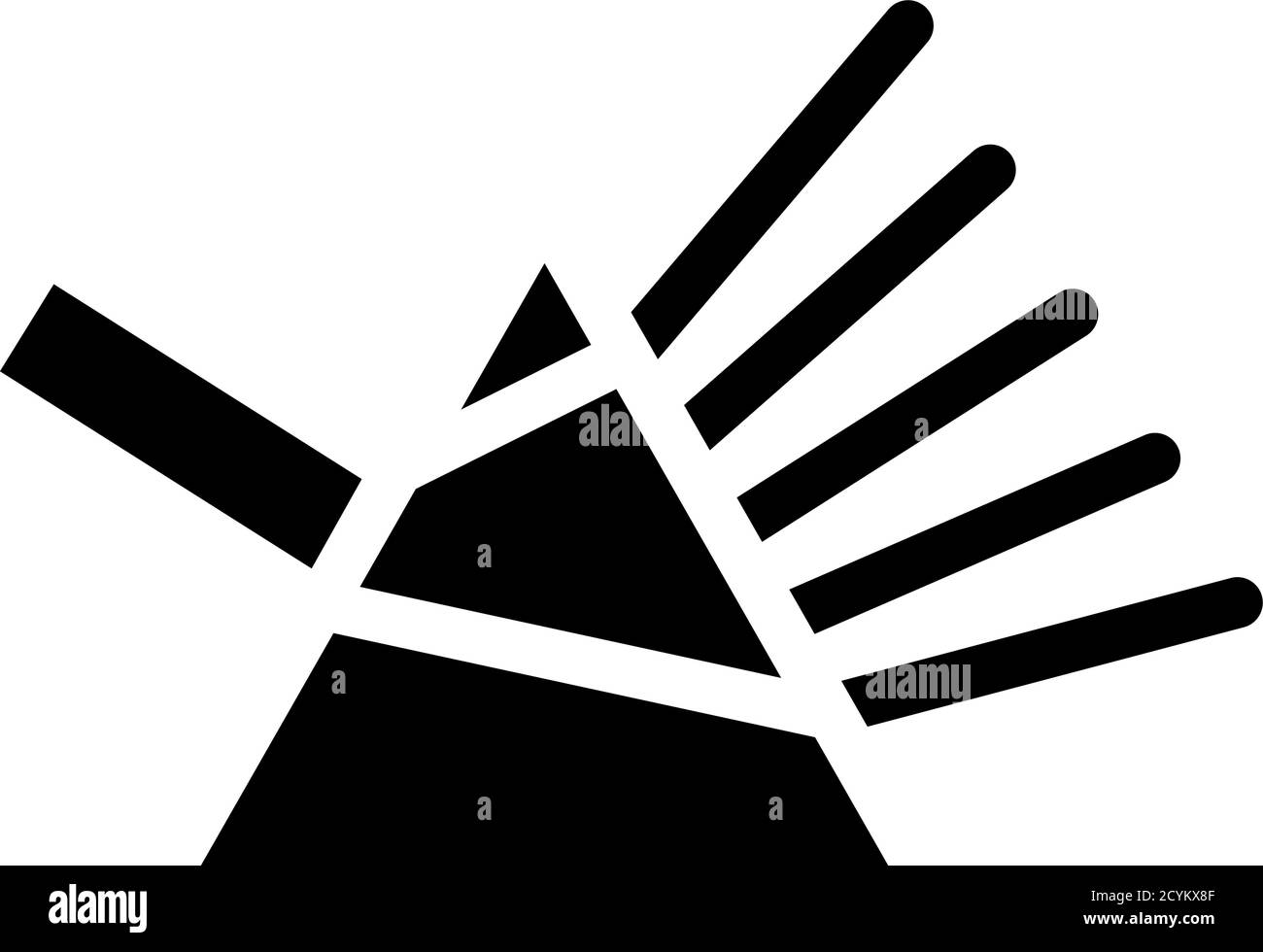 refraction of light rays prism glyph icon vector illustration Stock ...