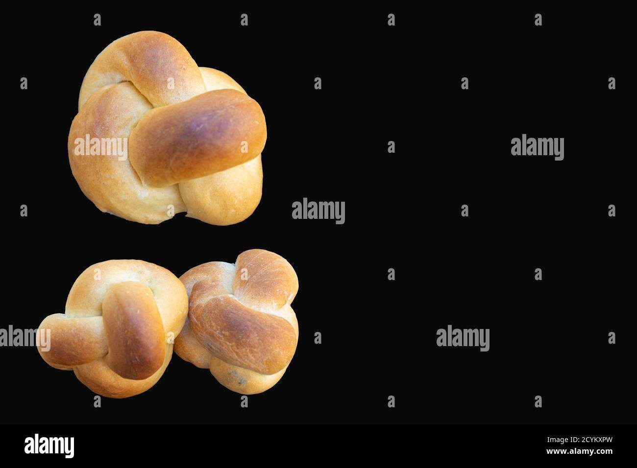 Close up of bread knots isolated on background Stock Photo - Alamy