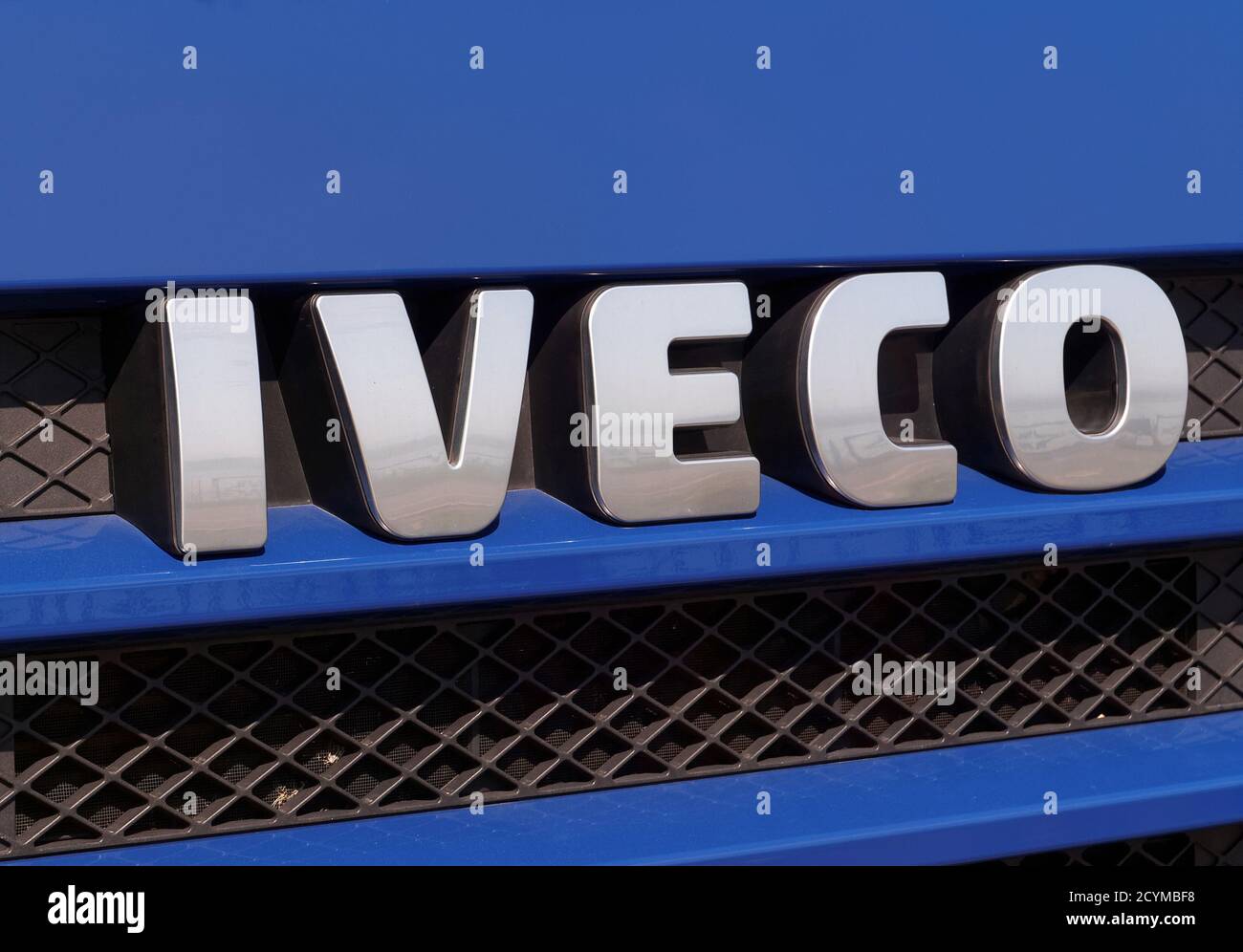 GALATI, ROMANIA - SEPTEMBER 28, 2015. Iveco Sign in front of a truck ...