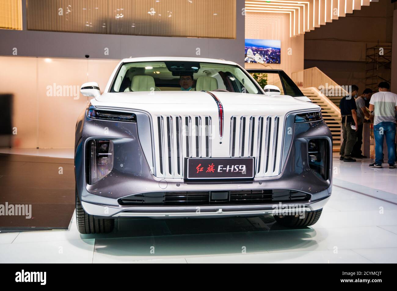 Hongqi E-HS9 electric SUV seen at the 2020 Beijing Auto Show Stock ...