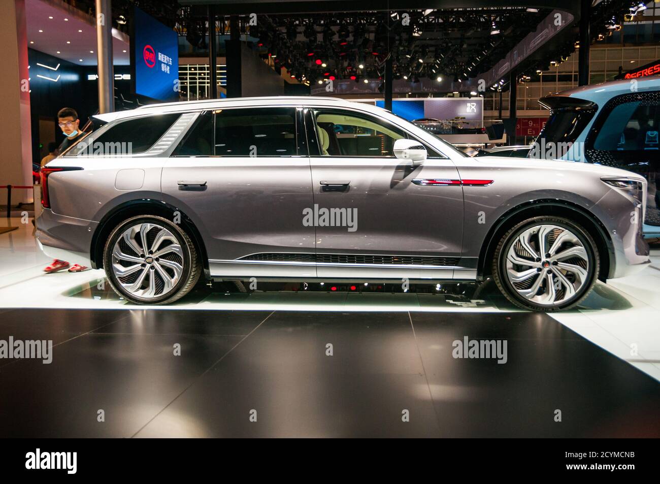Hongqi E-HS9 electric SUV seen at the 2020 Beijing Auto Show Stock ...