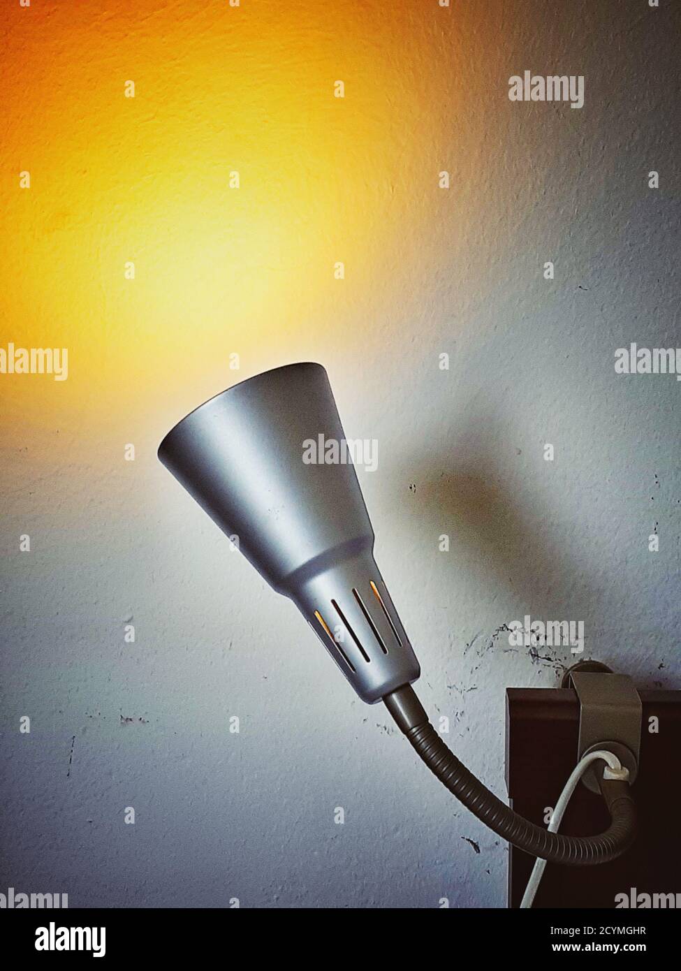 Aluminum lamp and warm light Stock Photo - Alamy