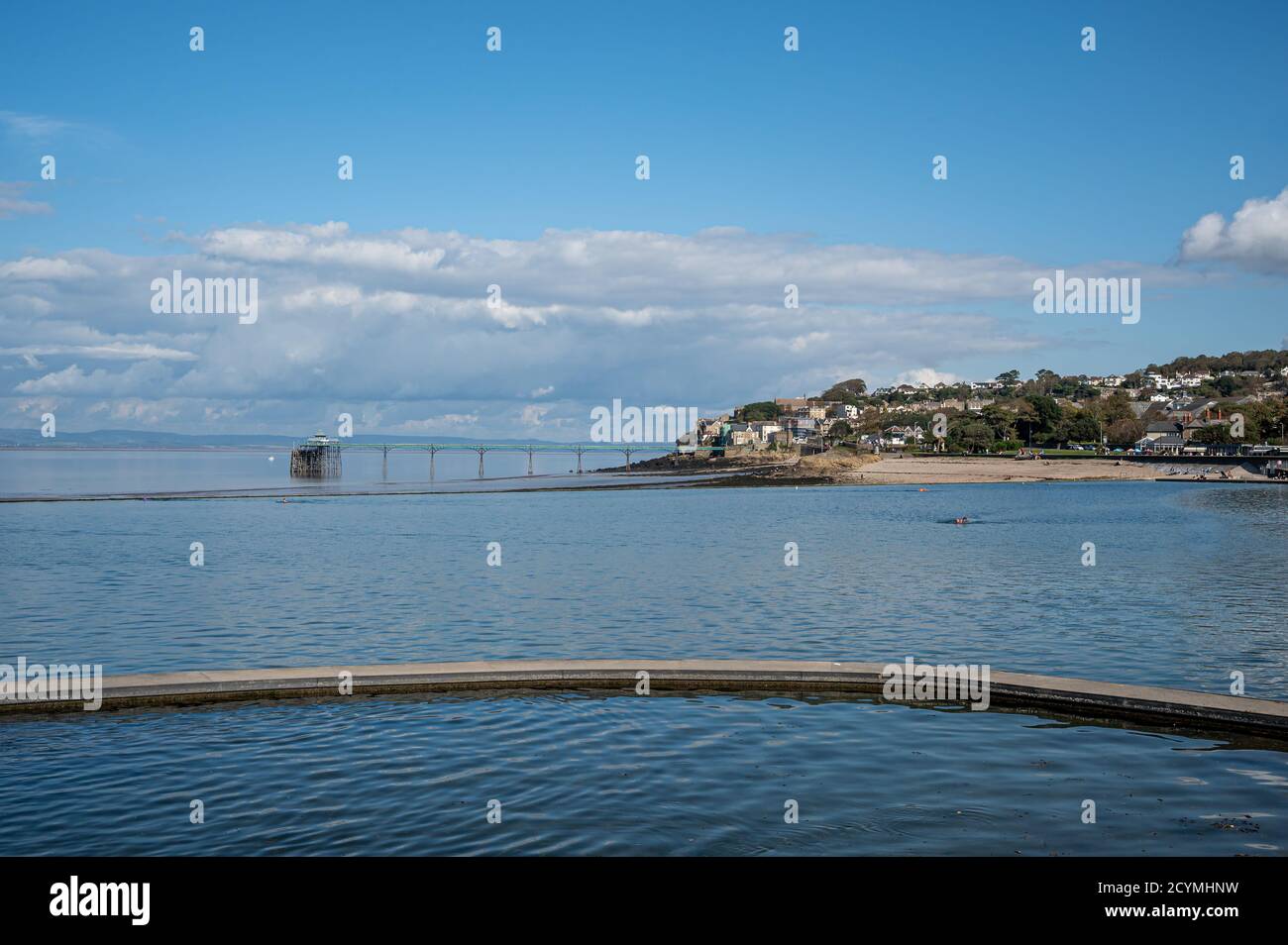 Clevedon beach swimming hi-res stock photography and images - Alamy