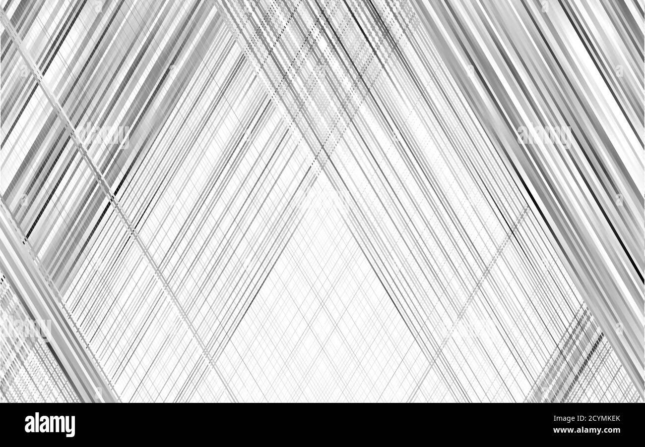 Grid, mesh geometric vector background, pattern. Black and white lines ...