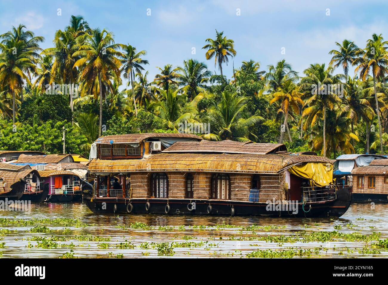 Houseboat near the starting point for the backwater cruises that are a ...