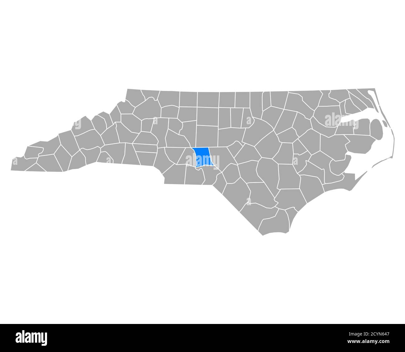 Map of Montgomery in North Carolina Stock Photo - Alamy