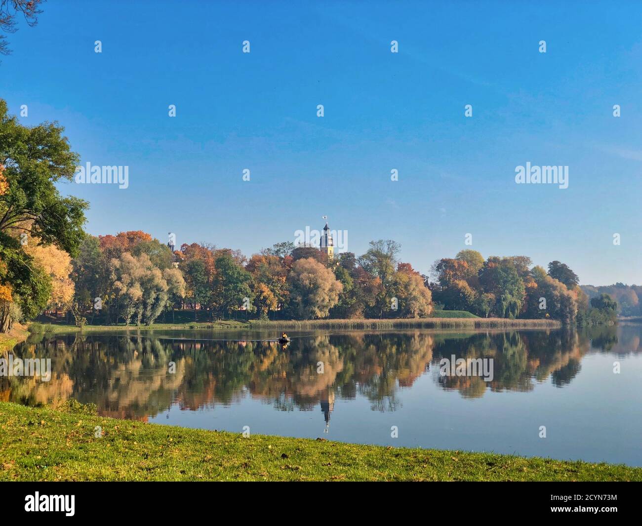 Closeup shot of a lake reflecting trees Stock Photo - Alamy