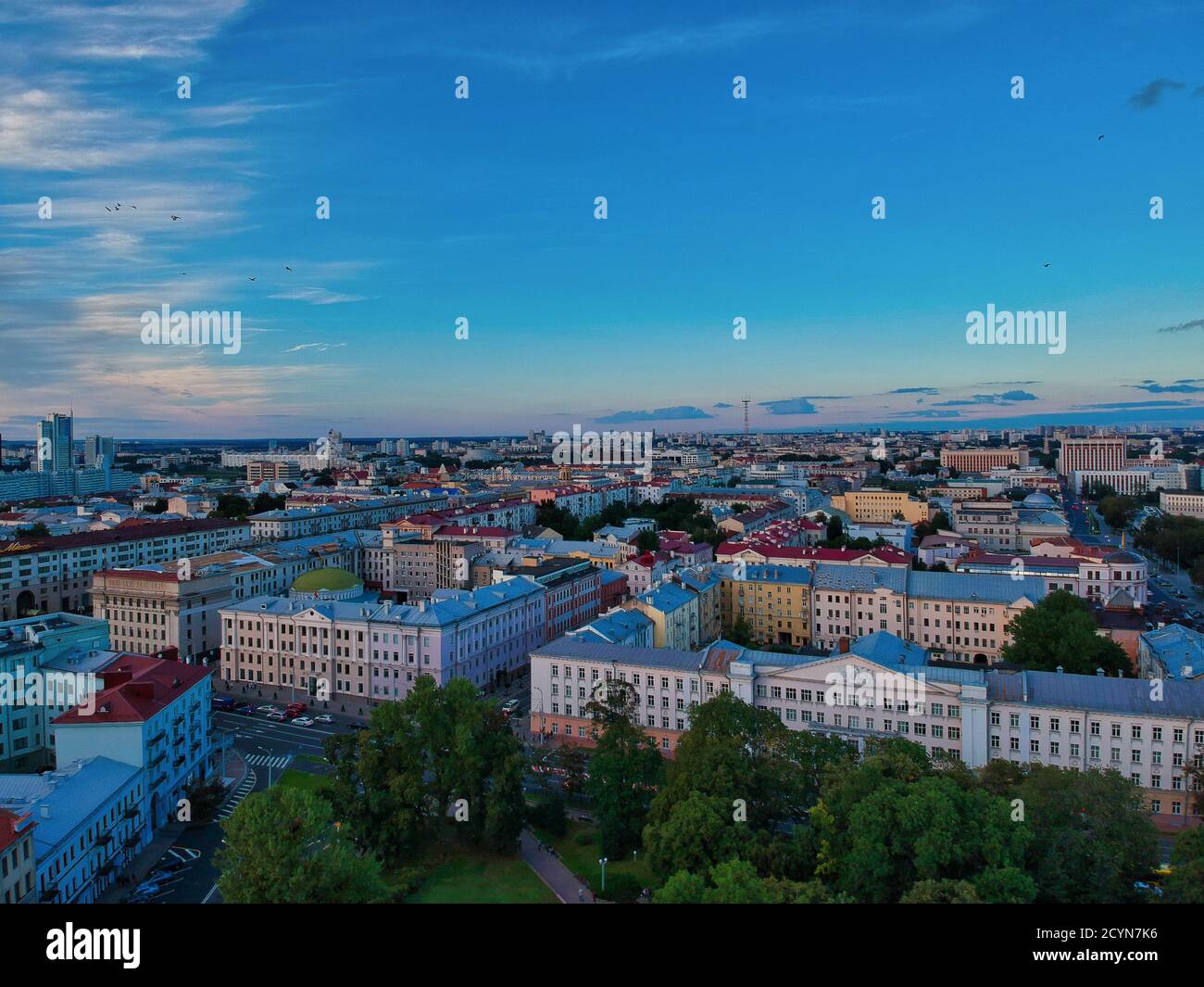 High angle shot of city buildings Stock Photo - Alamy