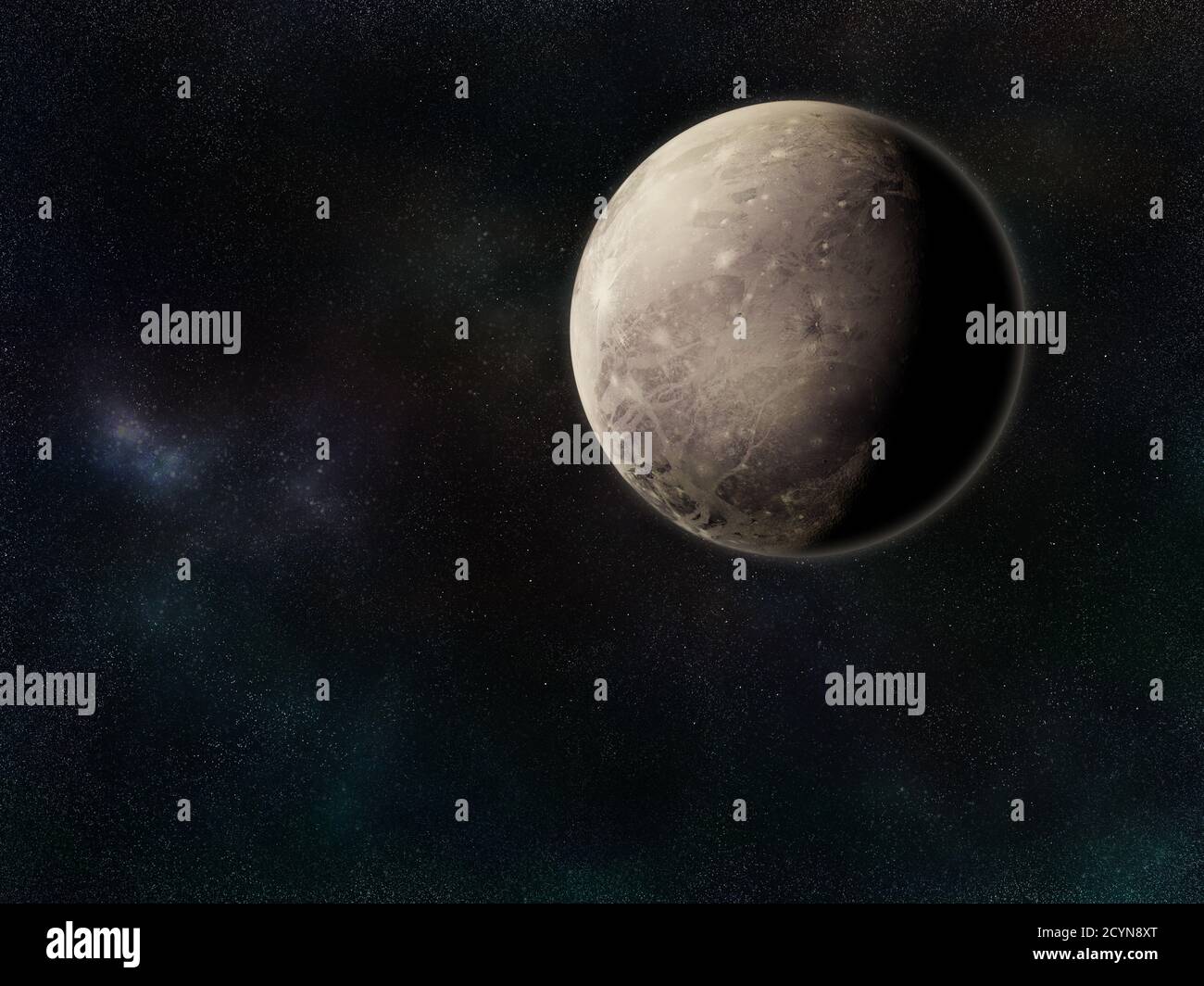 3D render of Planet Pluto against galactic sky - some elements of this ...