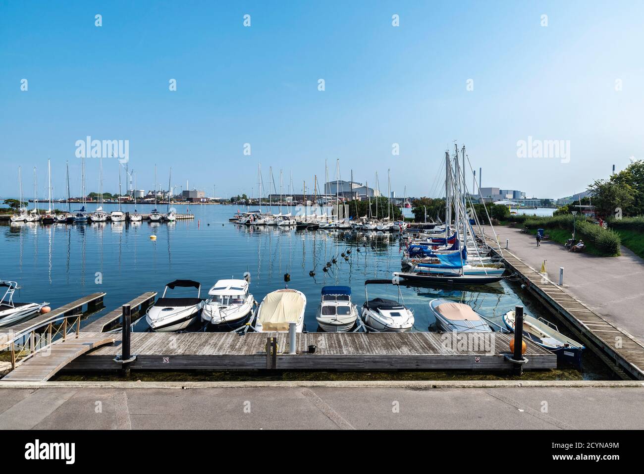 Copenhagen, Denmark - August 27, 2019: Yachts, boats and sailboats ...
