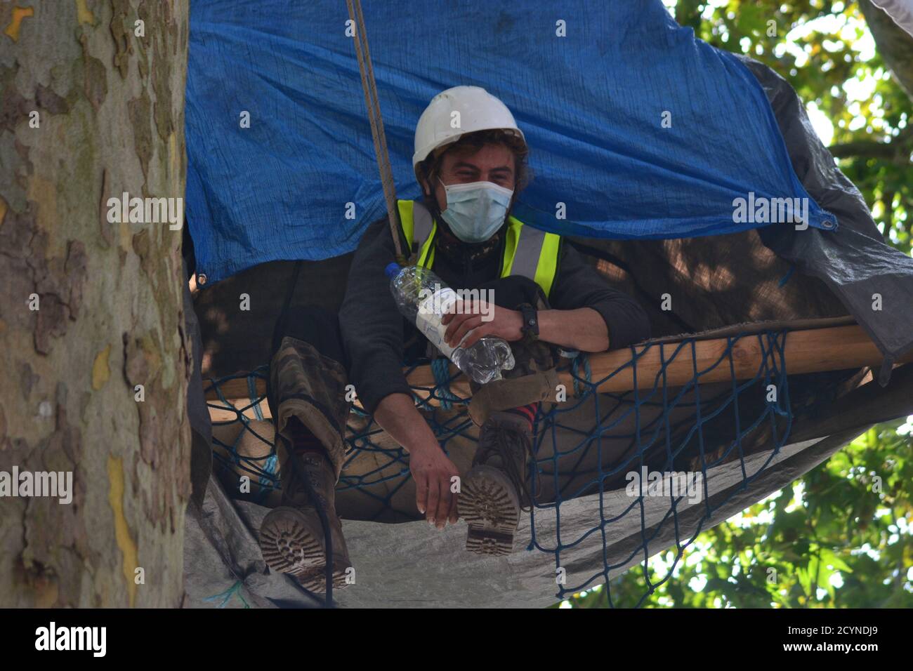 Anti-HS2 high speed rail protestors in Leamington Spa Stock Photo - Alamy