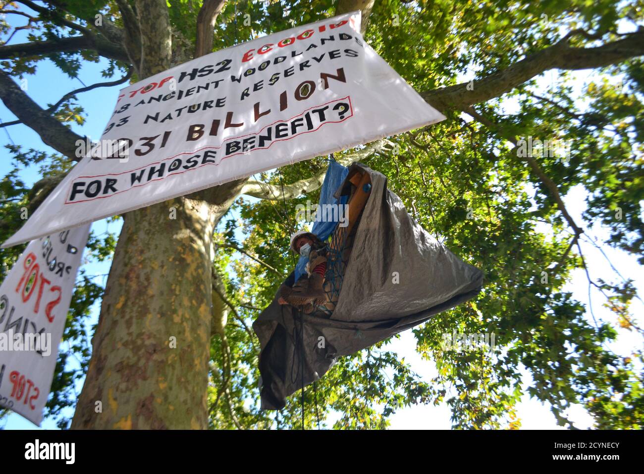 Anti-HS2 high speed rail protestors in Leamington Spa Stock Photo - Alamy