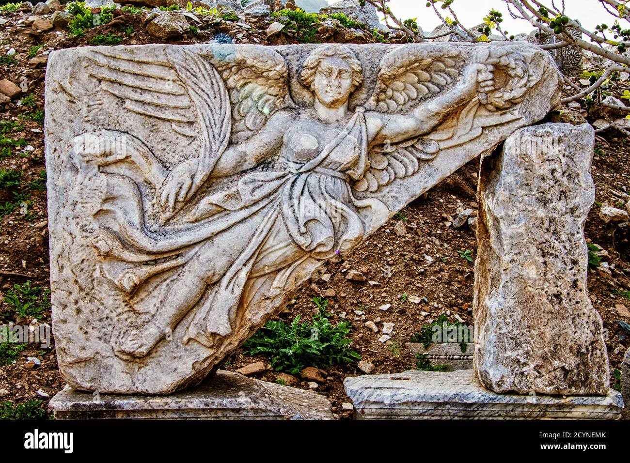 Tablet ruin in Ephesus, Turkey ancient park Stock Photo - Alamy