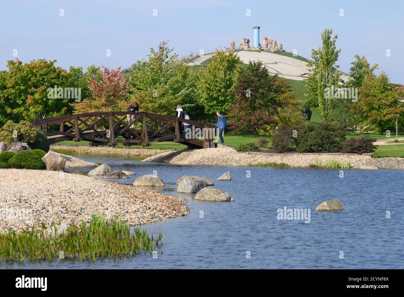 Boxberg, Germany. 02nd Oct, 2020. Visitors walk through the landscaped ...