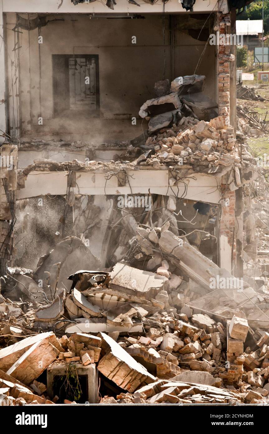 rubble and debris after building demolition Stock Photo - Alamy