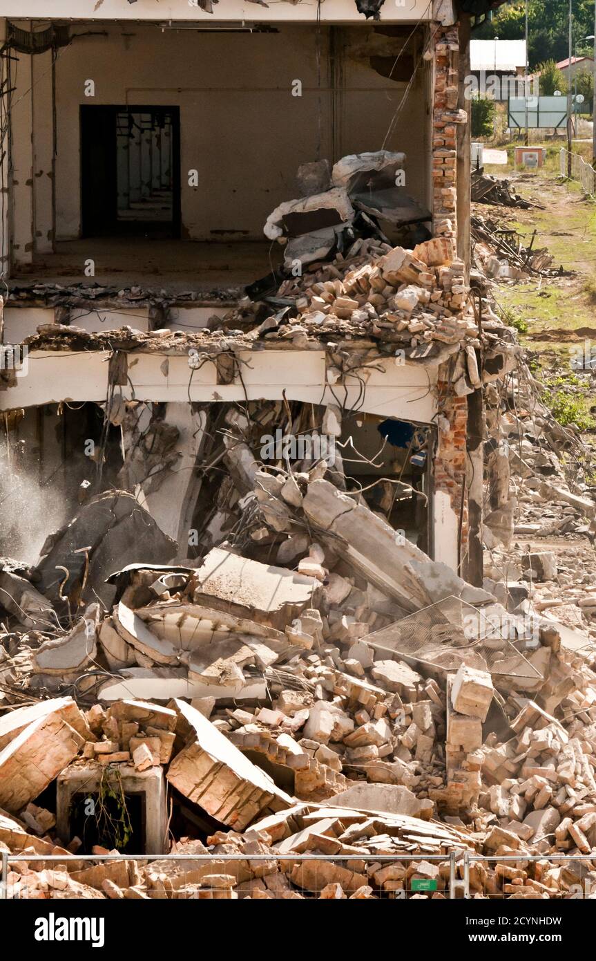 rubble and debris after building demolition Stock Photo - Alamy