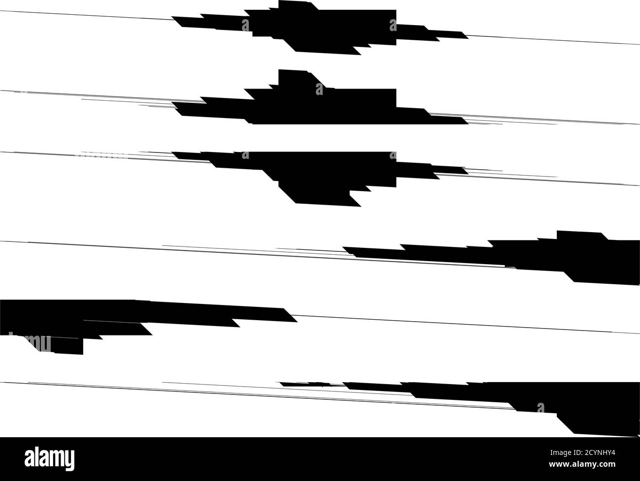 Angular, edgy Geometric brush set. Horizontal dividers, separaters. Sci ...