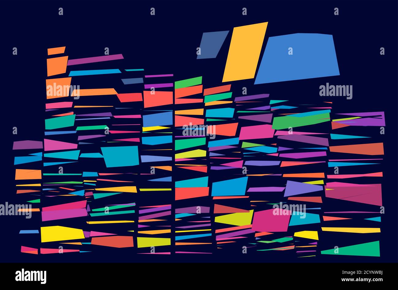 Abstract vector art - Random geometry shapes vector illustration. Generative art. Angular and ...